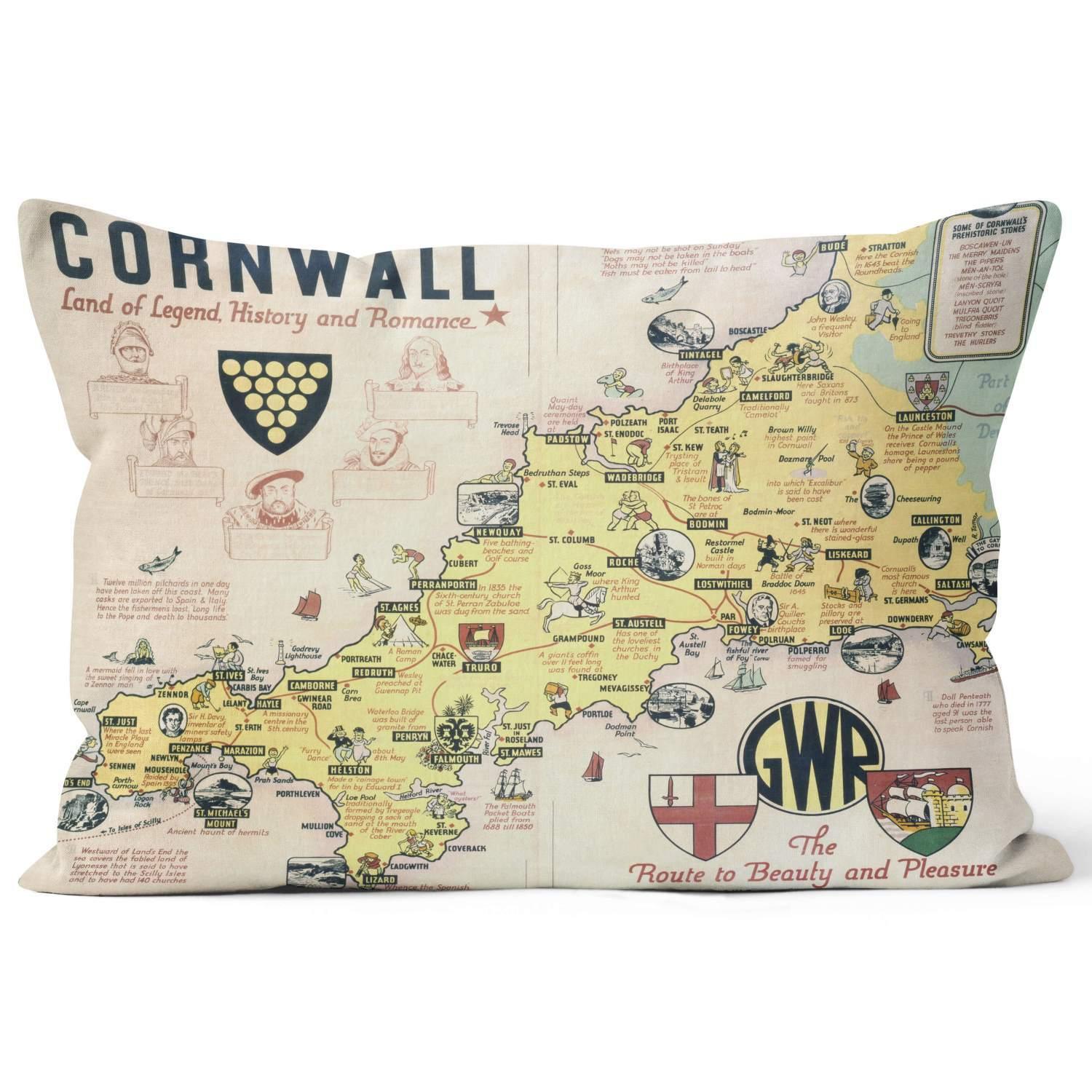 Cornwall Map - National Railways Museum Cushion – welovecushions