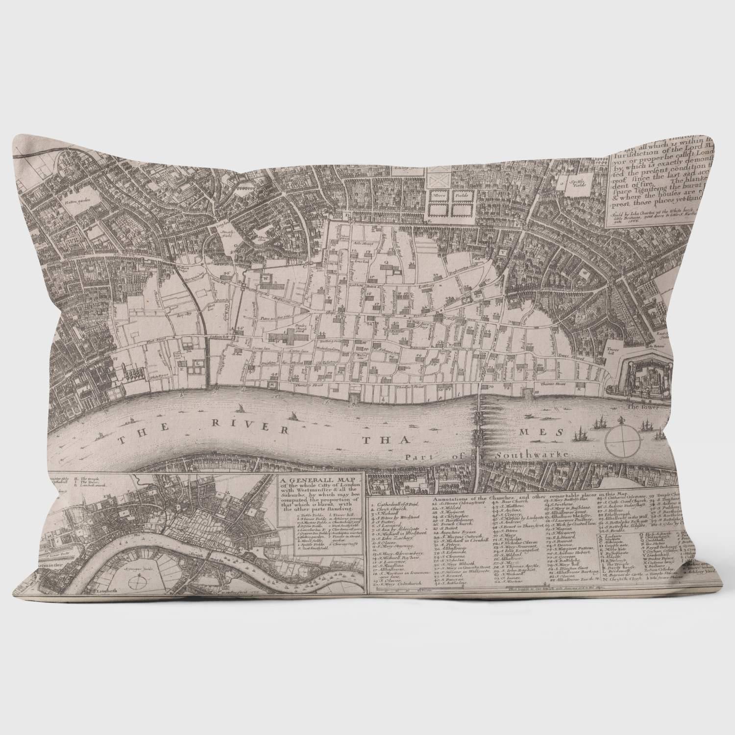 Engraved Map London - British Library Cushions – welovecushions